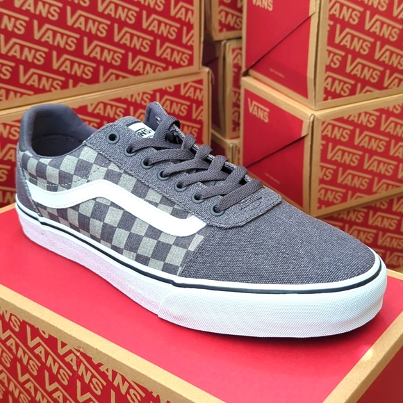 Vans | Shoes | New Mens Ward Deluxe Washed Checkerboard Asphalt White ...